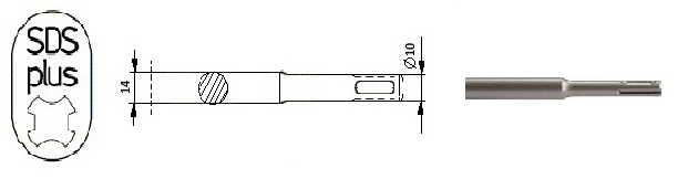 Brede beitel gebogen SDS-plus / 40x200